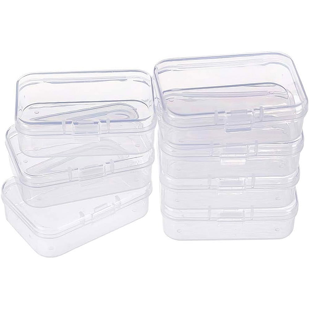 18 pack rectangle Clear Plastic Bead Storage Case with Flip-Up Lids for ...