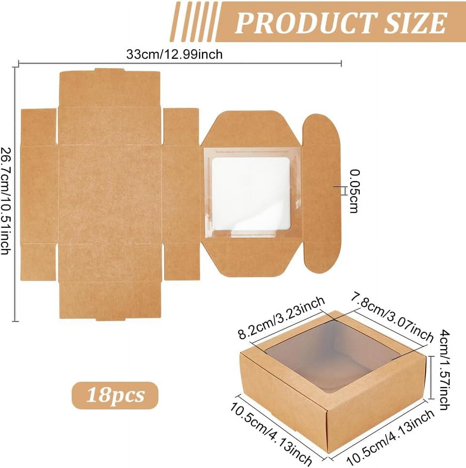 18 pc Square Foldable Creative Kraft Paper box Gift box with Visible ...