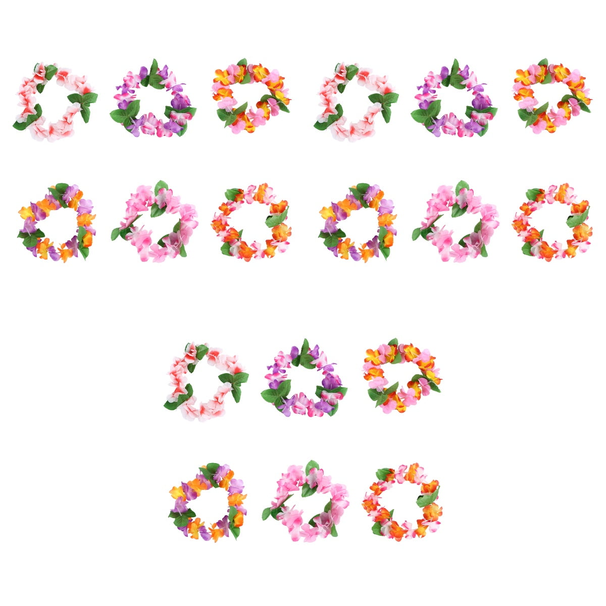 18 pcs Colorful Hawaiian Flower Wreath Headband Headdress Hawaii Luau ...