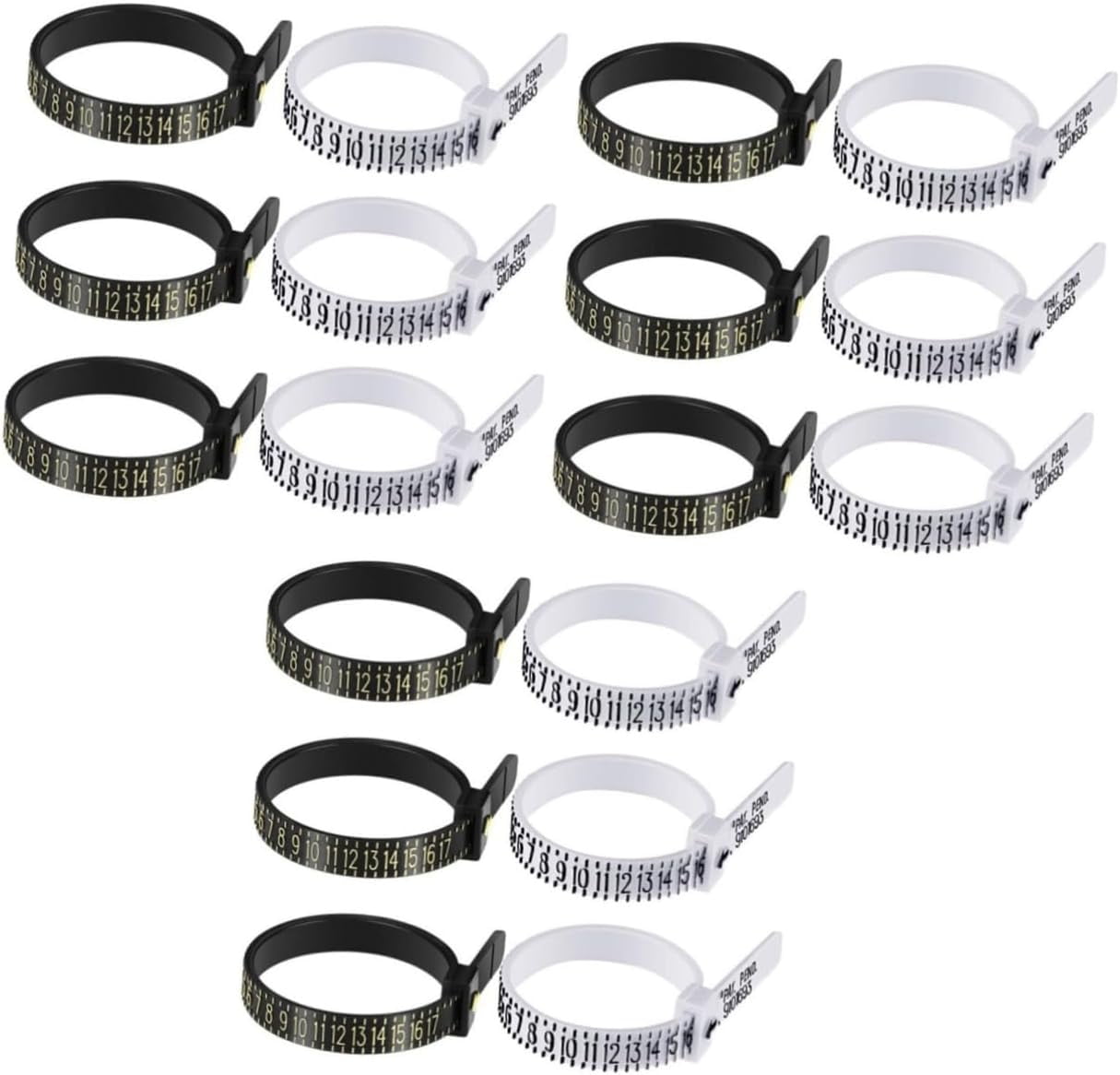 18 pcs Measuring Black+white Hand Measurer for Gauge Children Adults ...