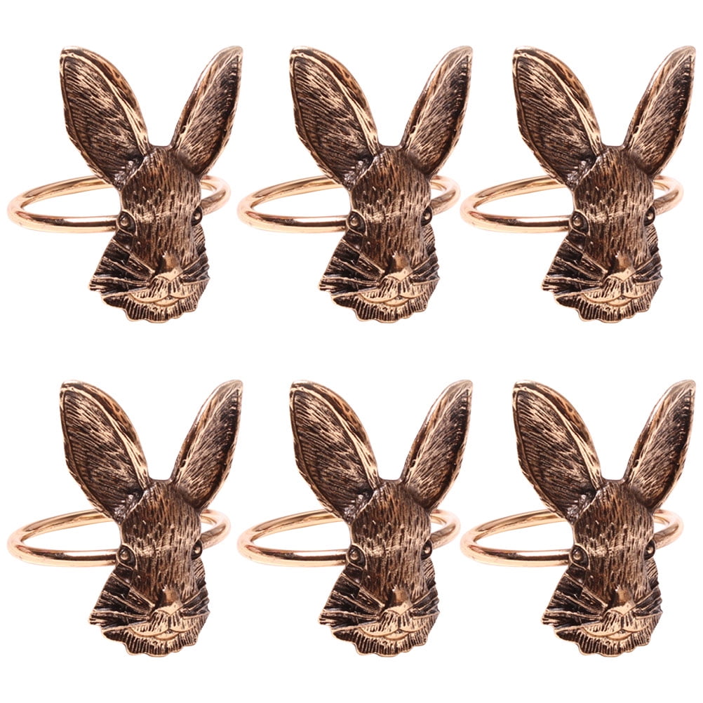 18 pcs Napkin Rings Thanksgiving Party Napkin Holders Metal Rabbit ...