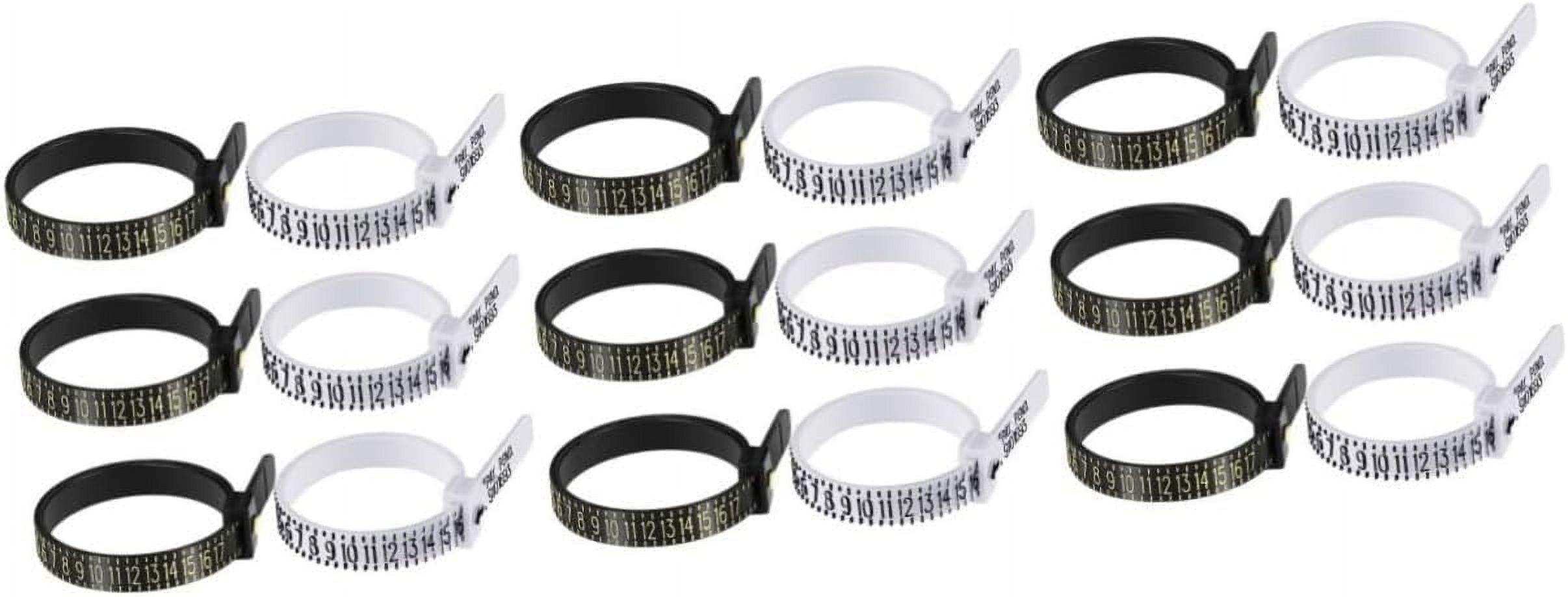 18 pcs Ring Sizer Us Black+white Plastic Belt Hand Adults Rings ...