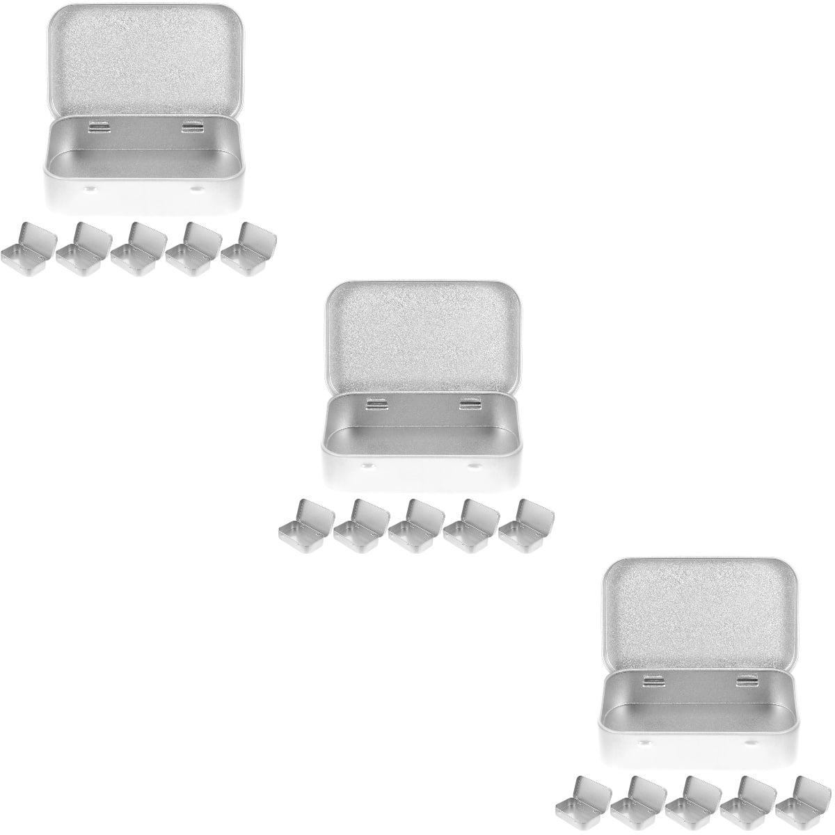 18 pcs Small Tin Box Empty Rectangle Tinplate Box Tinplate Containers ...