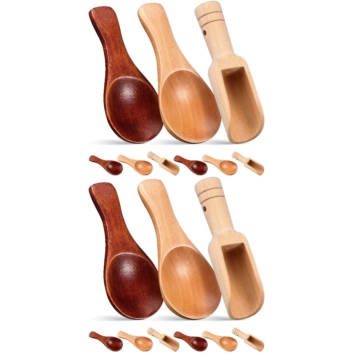 18 pcs Small Wooden Scoop Serving Wooden Utensils Wooden Scoops for ...