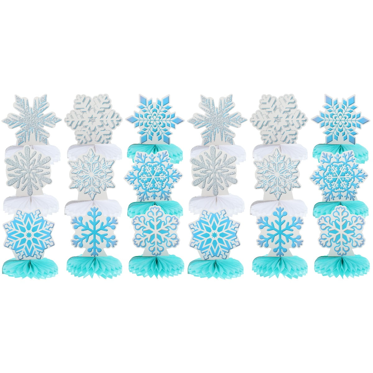 18 pcs Snowflake Honeycomb Table Centerpiece Christmas Party Honeycomb ...
