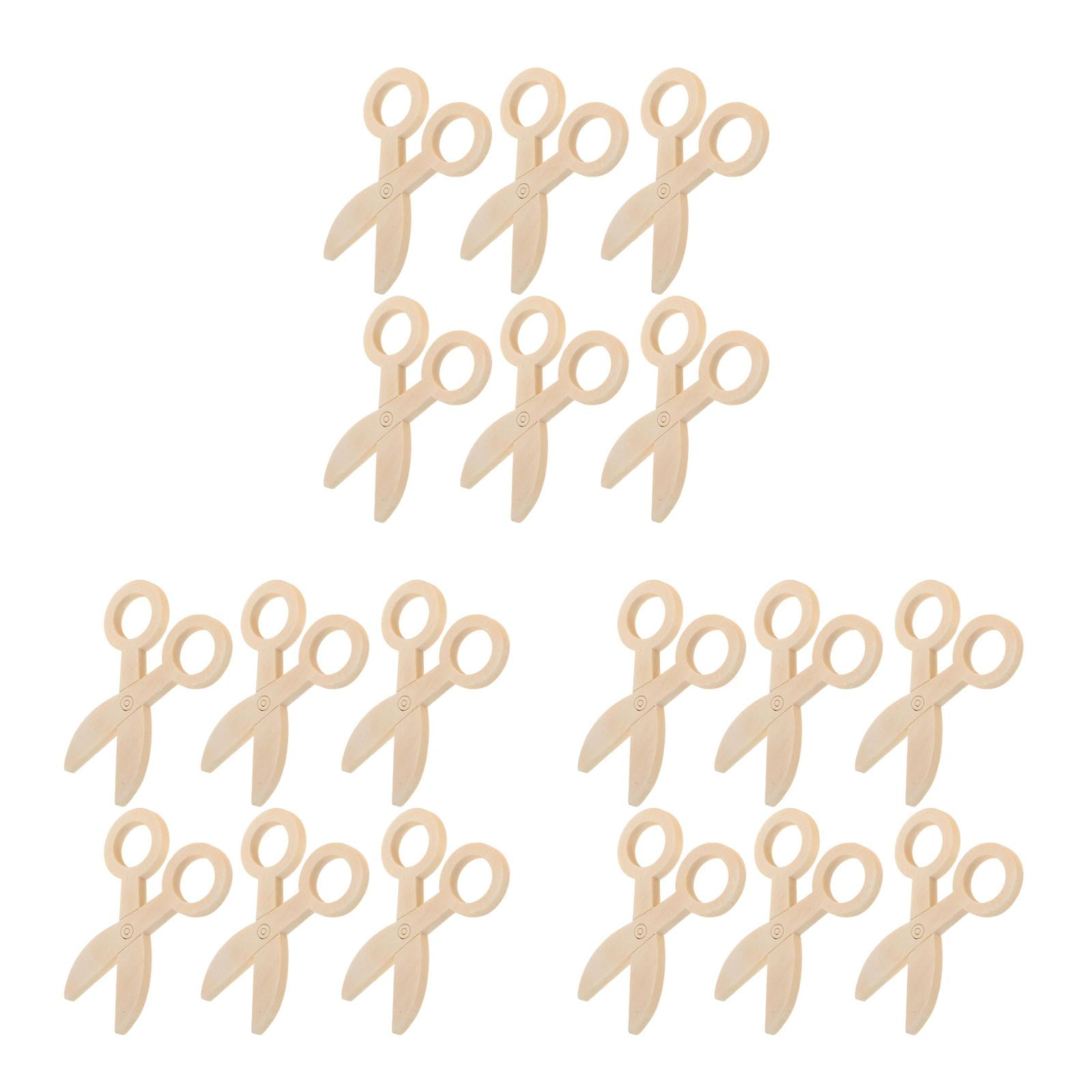 18 pcs Wooden Toy Scissors Hand Eye Coordination Pretend Play ...