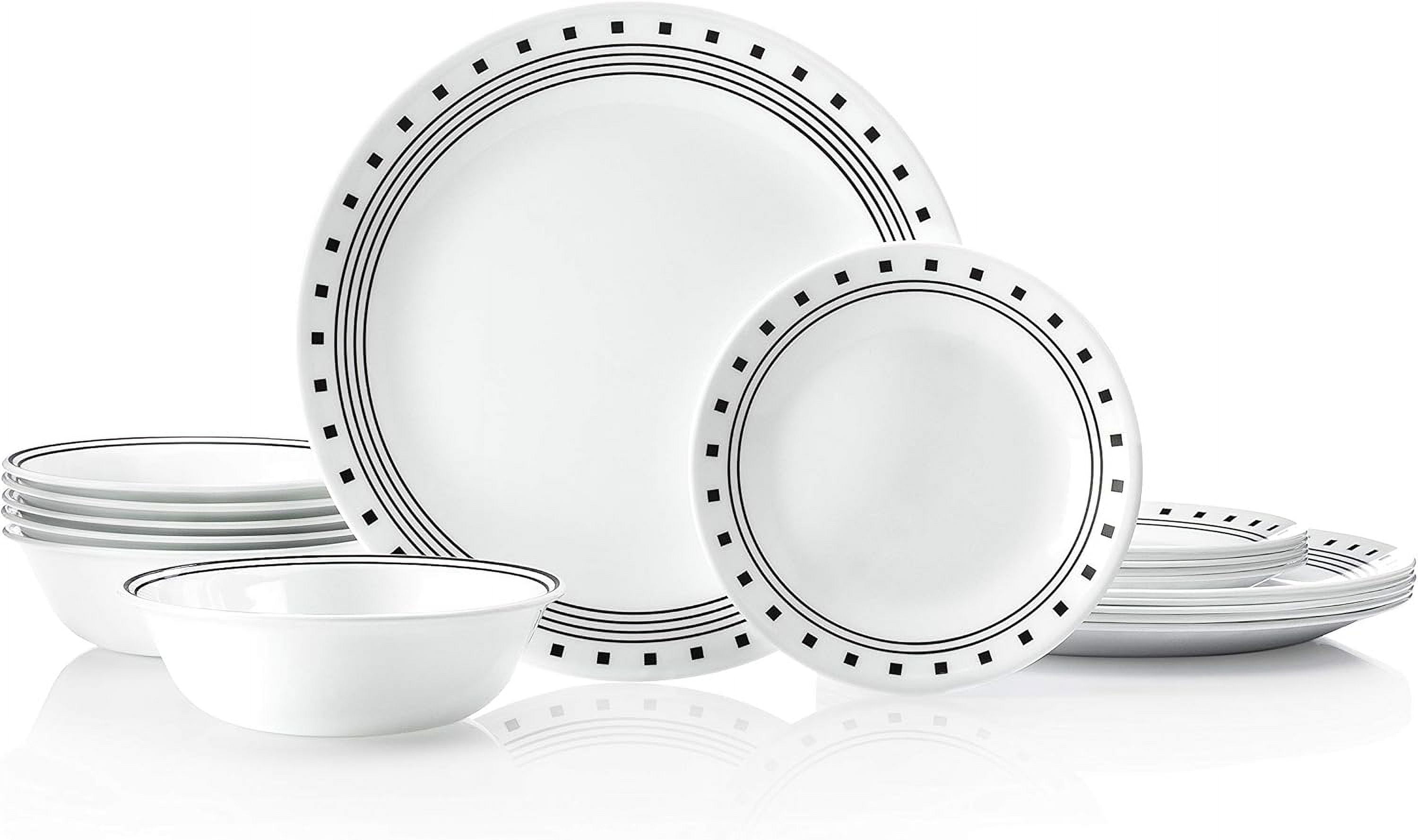 18-piece 6-person dinnerware set, triple-layer glass, shatterproof ...