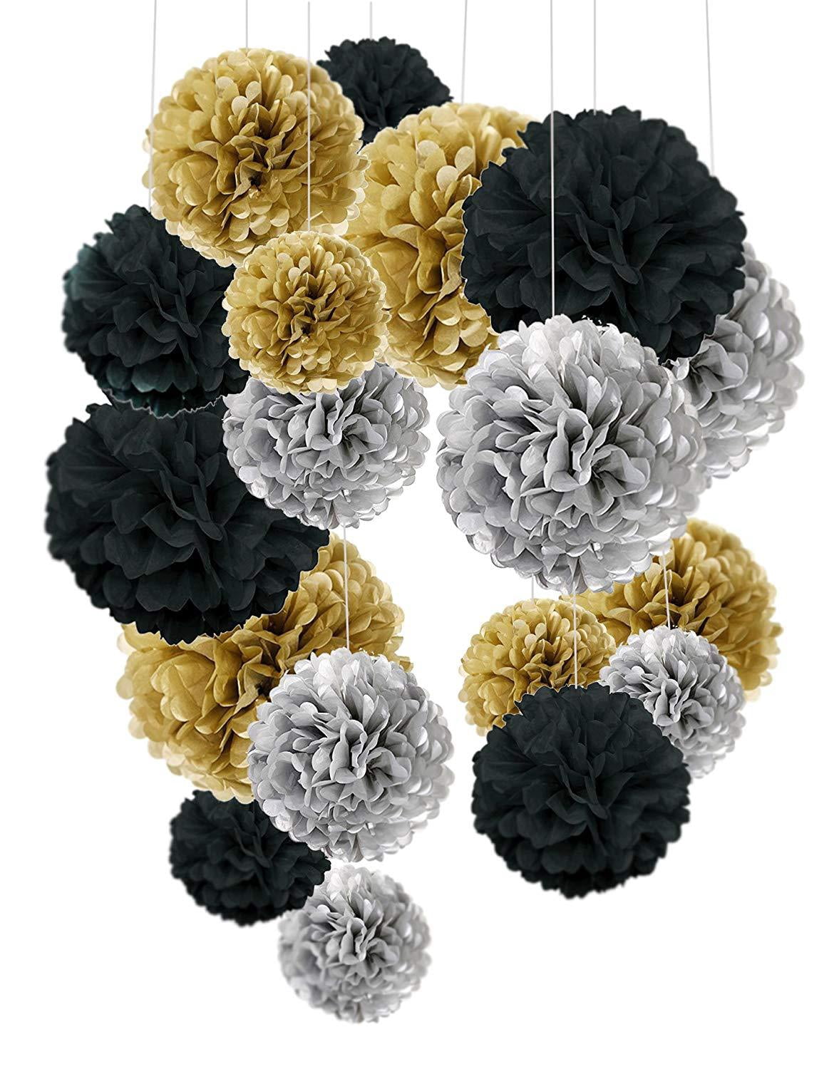 18 piece combination set of paper flower balls for birthdays, parties ...