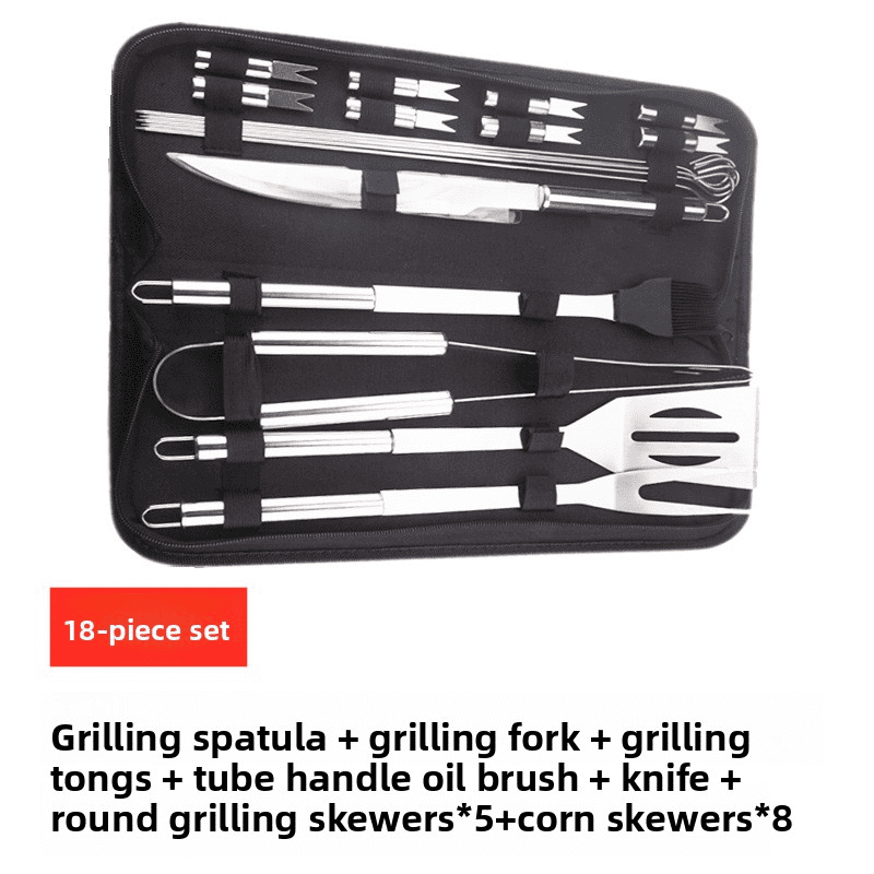 18-piece outdoor patio barbecue grill set, including various practical ...
