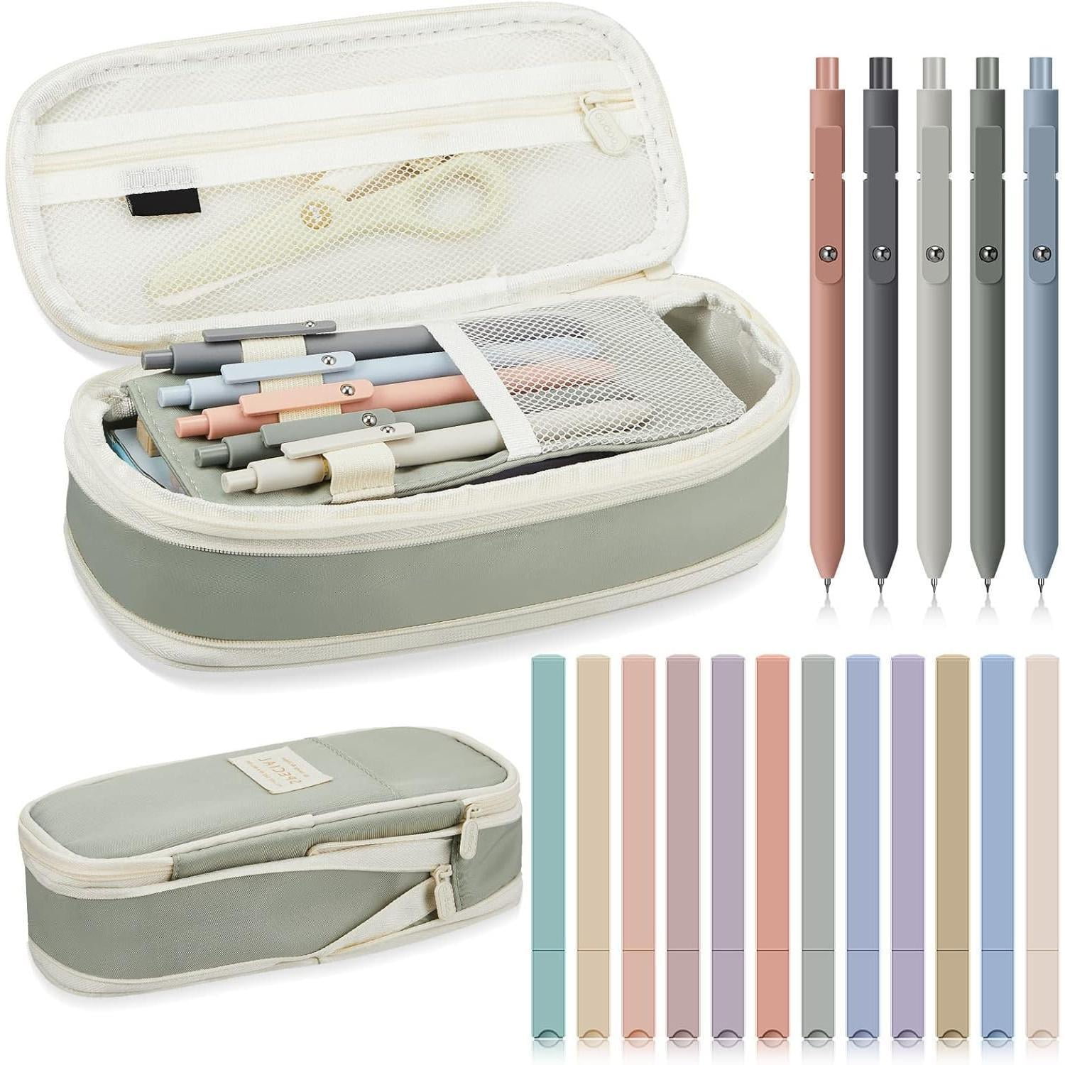 18 set Aesthetic Supplies Include Big Capacity Study Pen Bag With ...