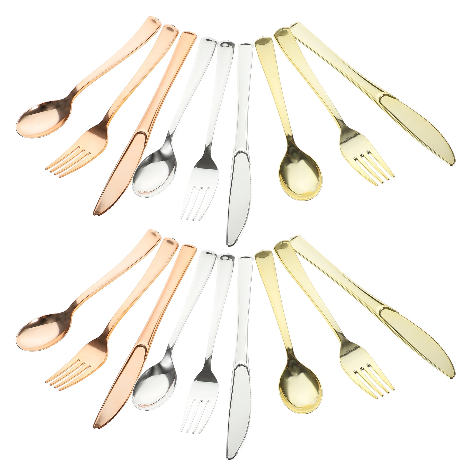 COSMOBETTY Rose Gold Plastic Cutlery Hotel Use 18 Sets - Walmart.com