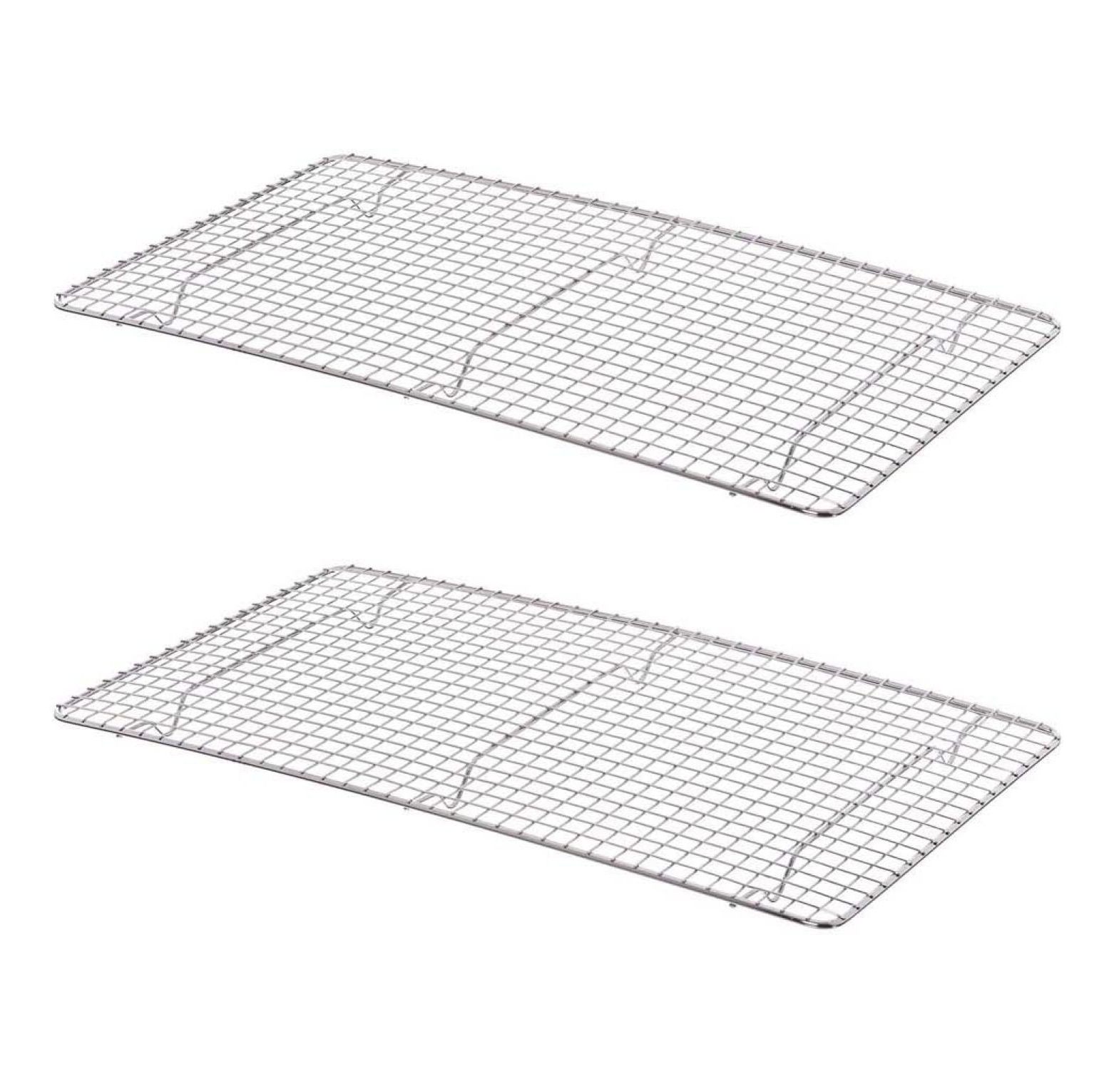 - 18"x 10" Full Size Rectangular Wire Pan Grate -Plated Set of 2 -Fits ...
