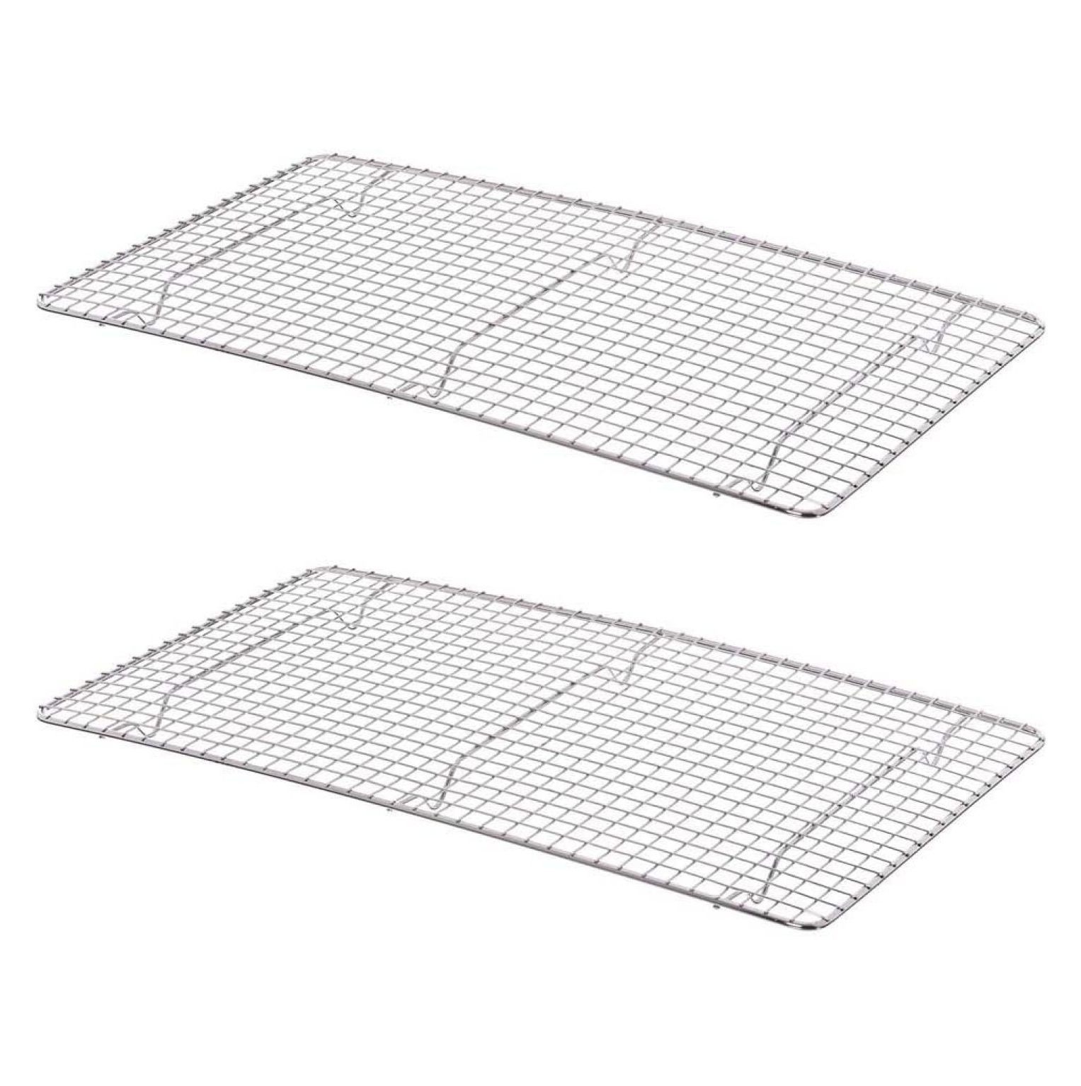 - 18"x 10" Full Size Rectangular Wire Pan Grate -Plated Set of 2 -Fits ...