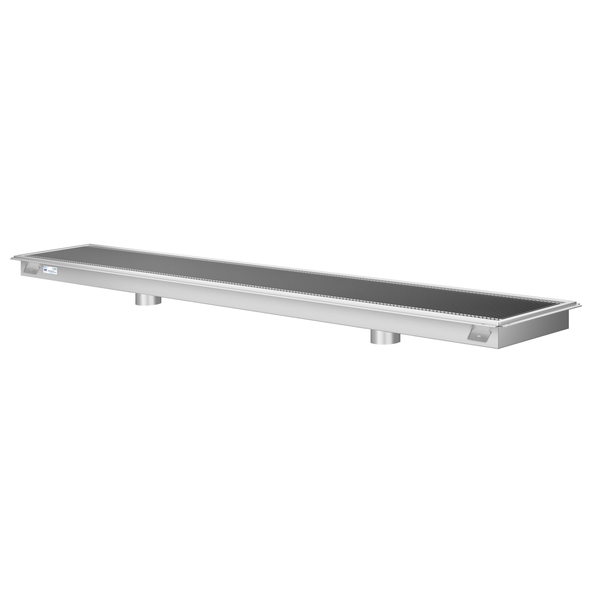 18" x 108" Stainless Steel Floor Trough Drain, 14-Gauge with Subway ...