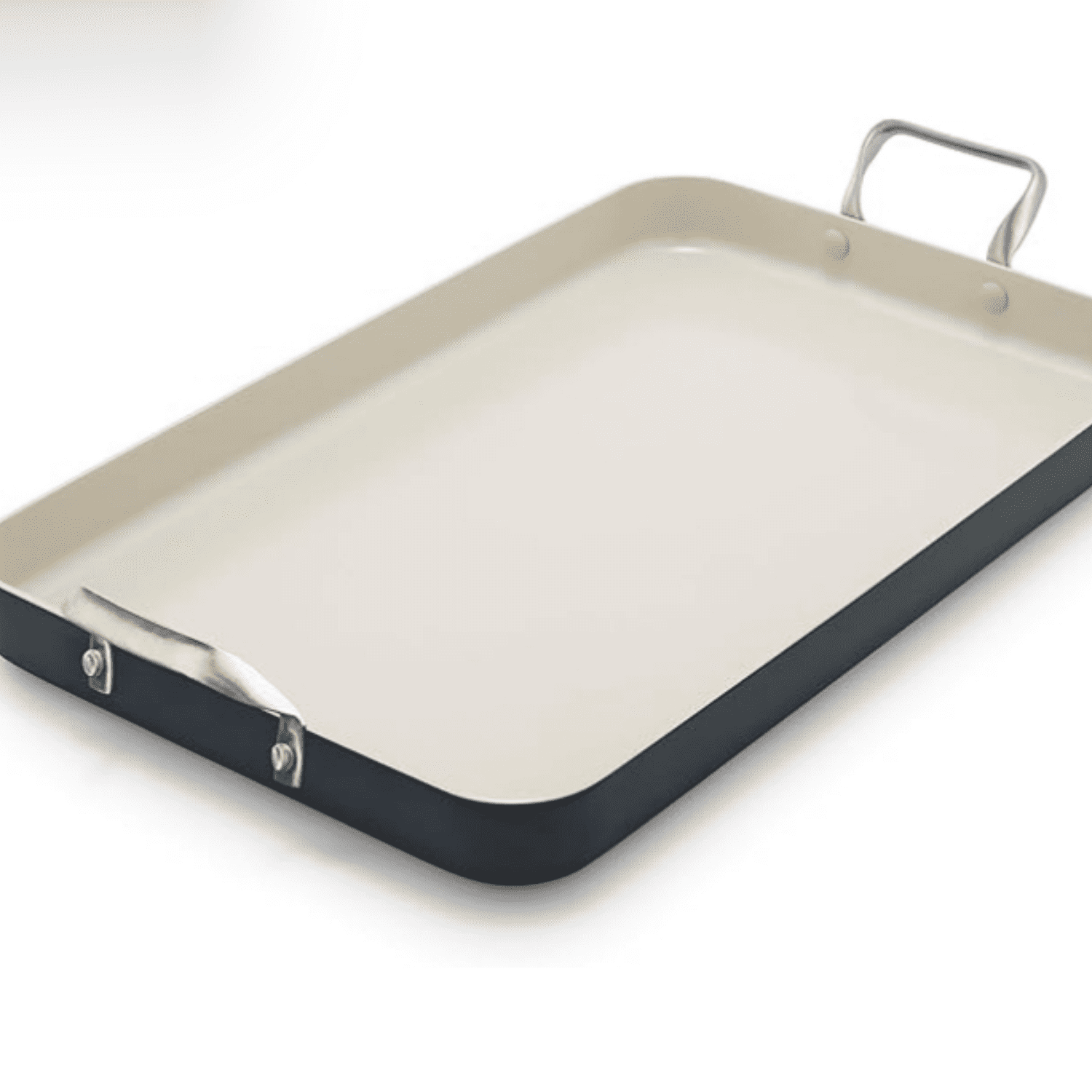 18" x 11" Double Burner Griddle Pan, Hard Anodized Healthy Ceramic ...