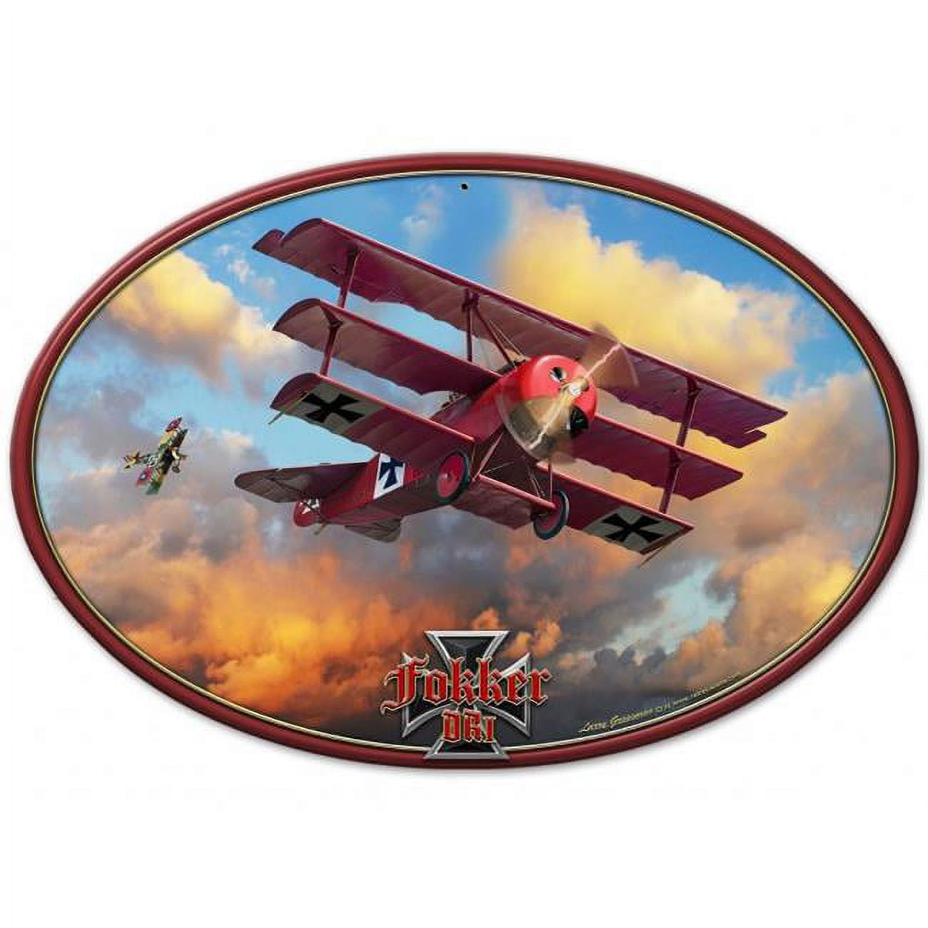 18 x 12 in. Fokker Tri-Plane Plasma Metal Sign - Walmart.com
