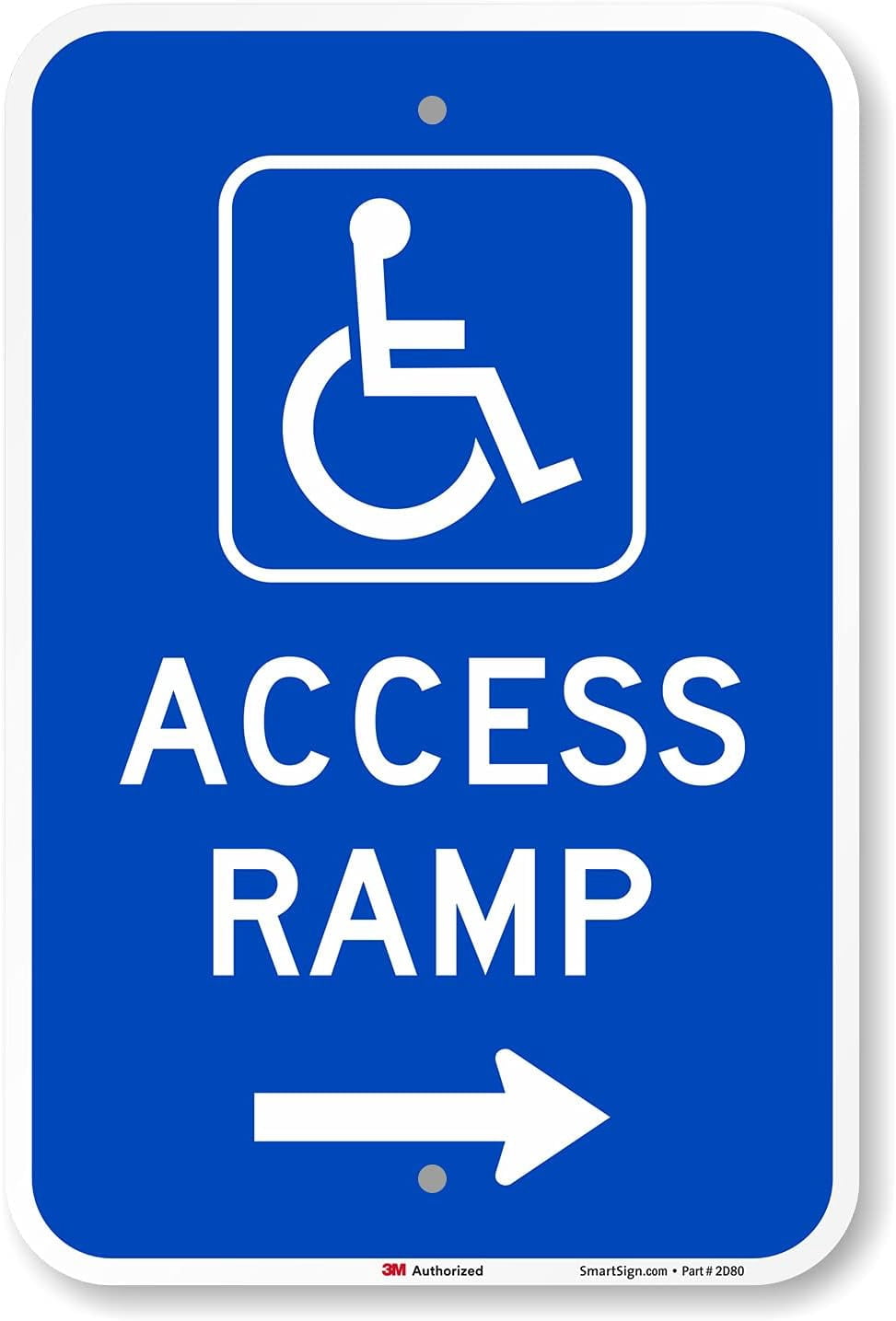 18 x 12 inch Handicap “Access Ramp” Metal Sign with ADA Accessibility ...