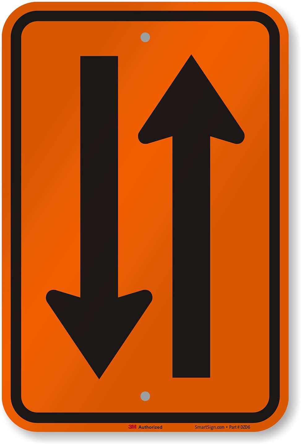 18 x 12 inch Two-Way Traffic MUTCD-Compliant Metal Sign with Up and ...