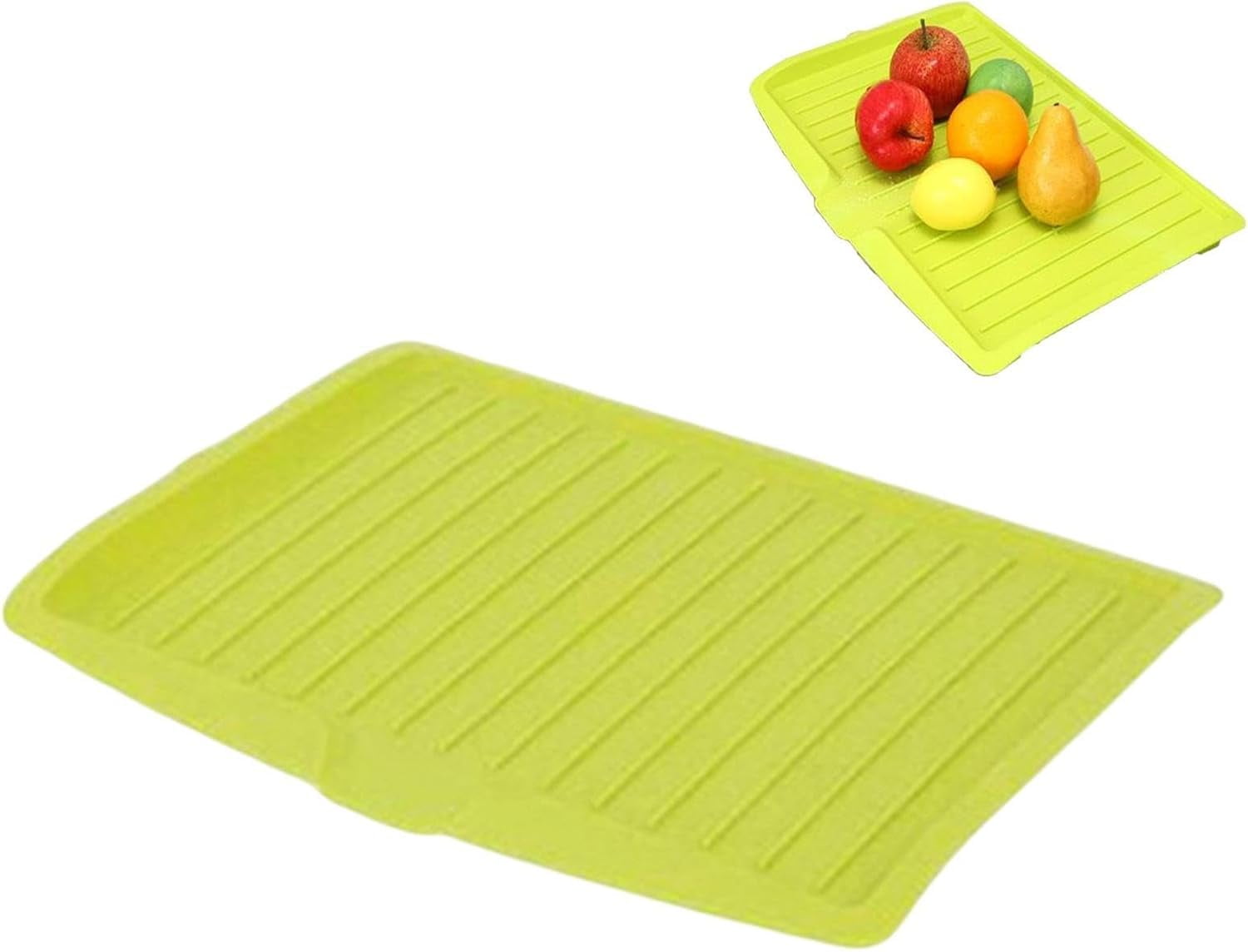 18 x 13" Kitchen Drain Board, Large Plastic Draining Tray with Side ...