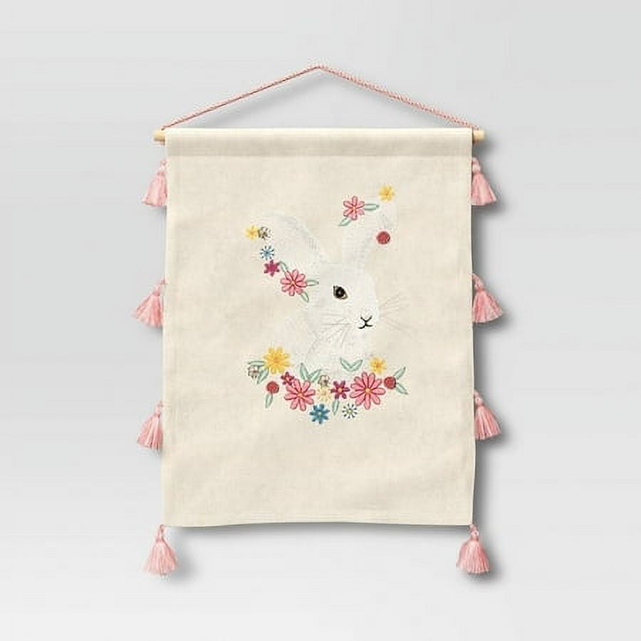 18" x 14" Embellished Easter Bunny Wall Art Natural - Opalhouse ...