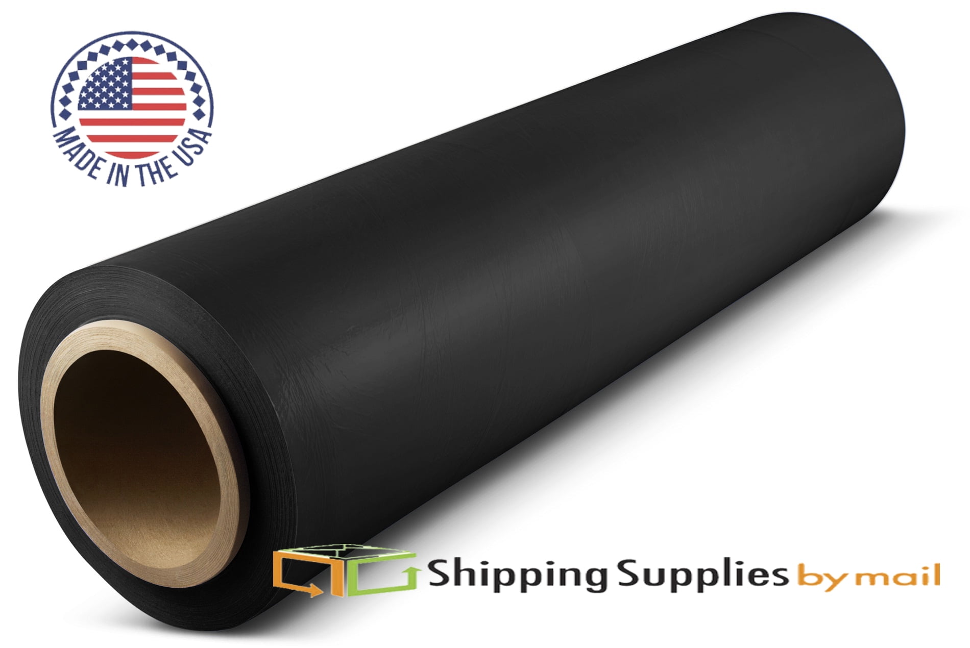 18" x 1500' x 63 Ga Dark Black Color Stretch Wrap Hand Film - 8 Pack ...