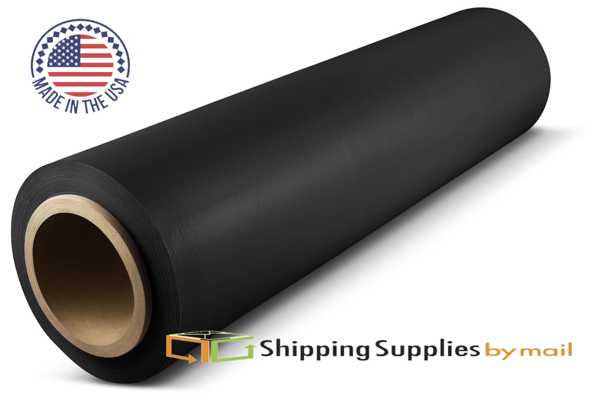 SSBM Black Opaque Stretch Wrap 18 Inch x 1500 Feet 8 Rolls 63 Gauge ...