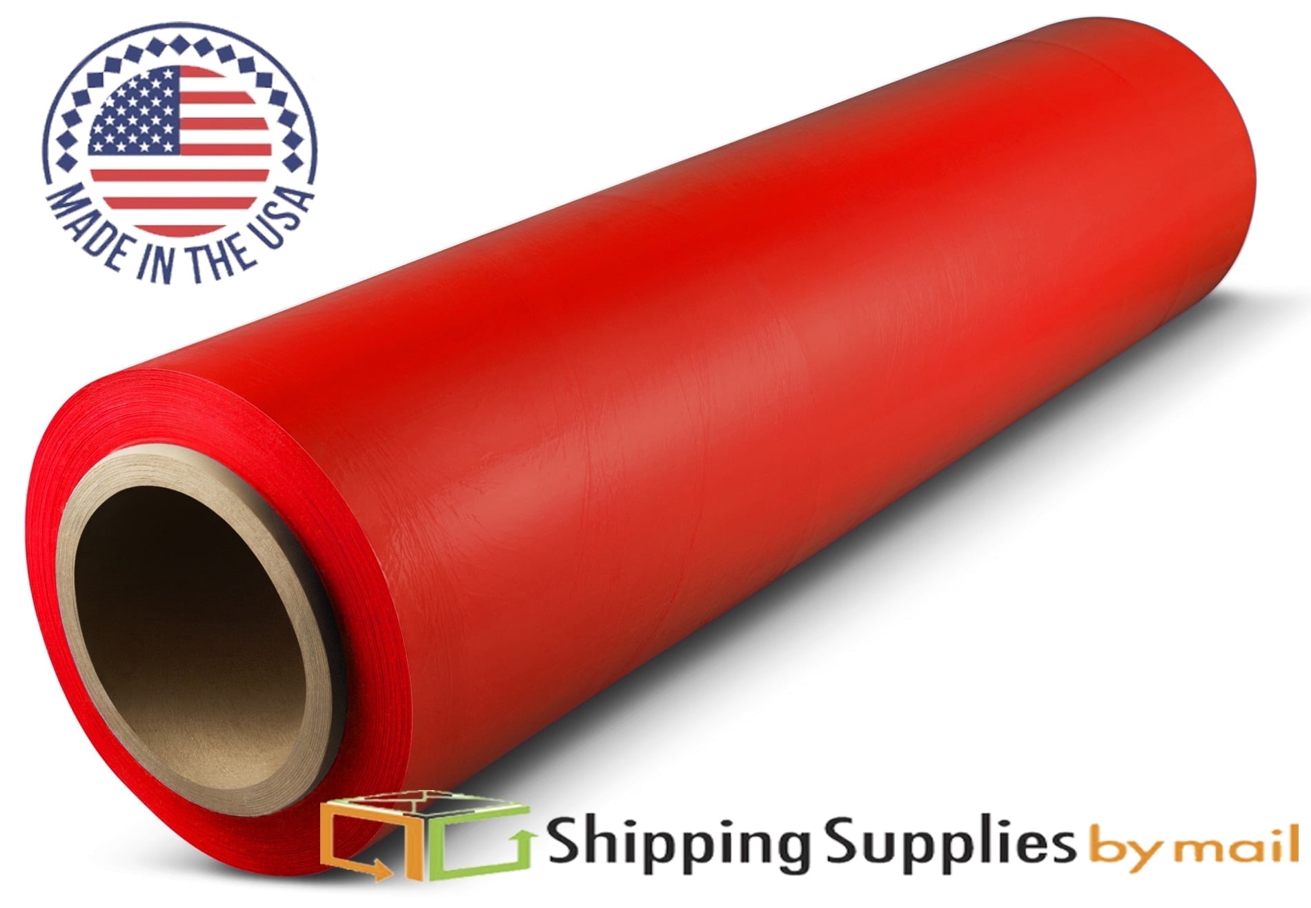 SSBM Red Opaque Stretch Wrap 18 Inch x 1500 Feet 8 Rolls 63 Gauge Hand ...