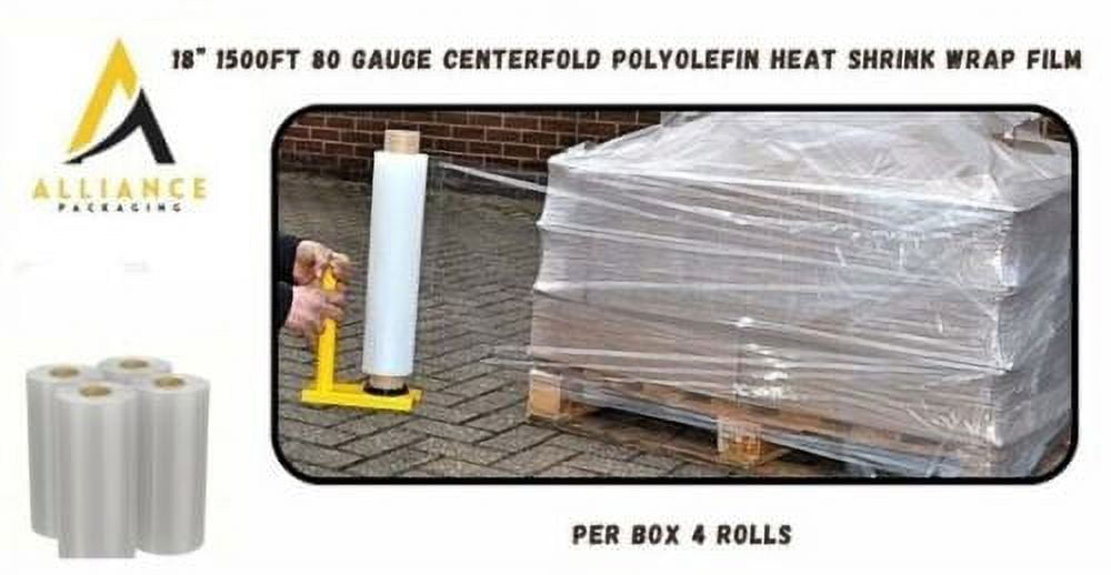 18" x 1500FT 80 Gauge Pallet Wrap Stretch Film Shrink Hand Wrap 1500' 4 Rolls - Walmart.com