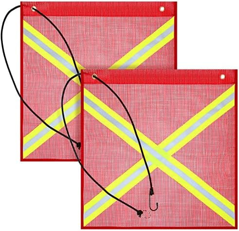 18 x 18 Inch Safety Flag 2 Pieces Mesh Weather Proof Warning Flag with ...