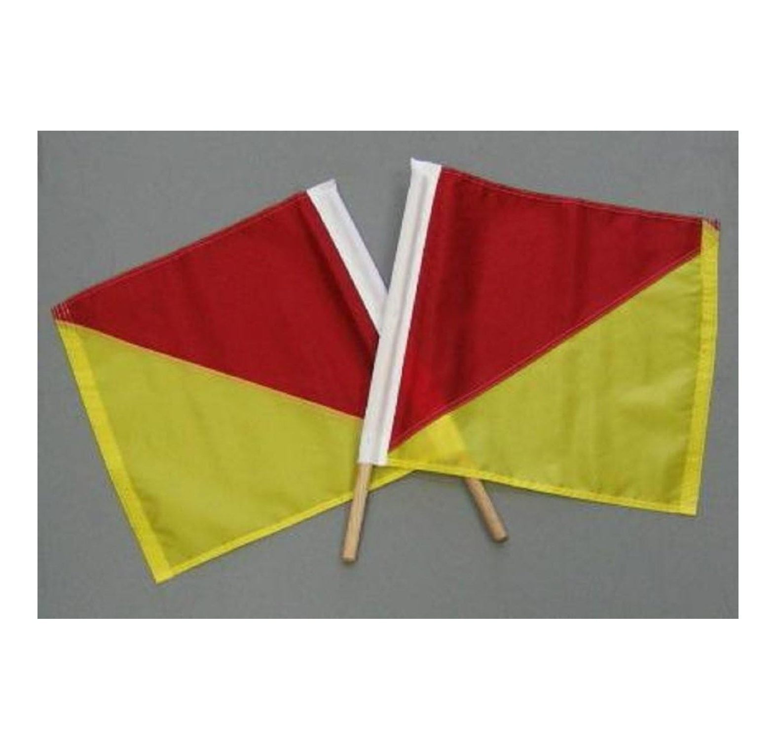 18" x 18" Official Semaphore Flag Set, Sets Include 2 Authentic Nylon Flags Mounted on 24" Wood ...