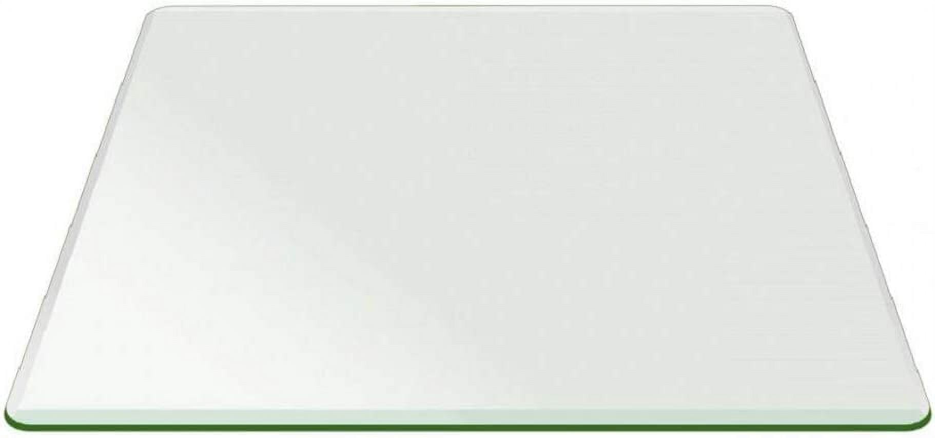 18" x 18" Square Tempered Glass Table Top 1/2" Thick Bevel Edge - Clear ...