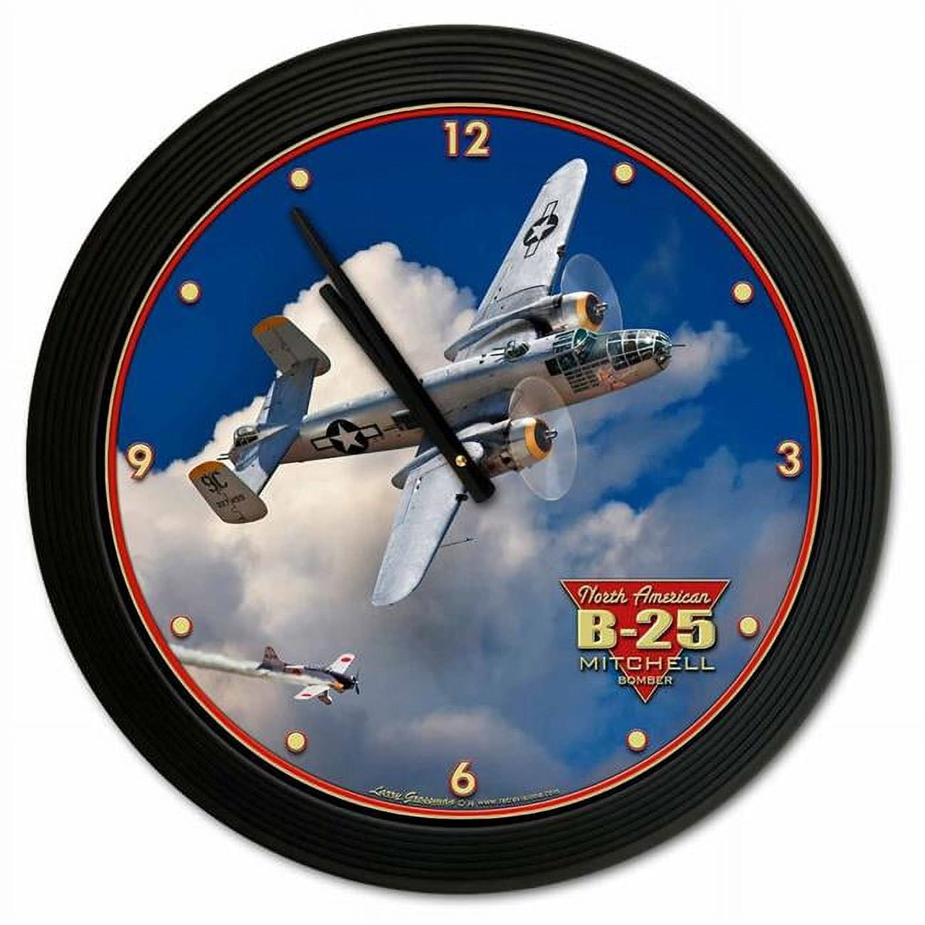 18 x 18 in. B-25 Mitchell Bomber Clock - Walmart.com