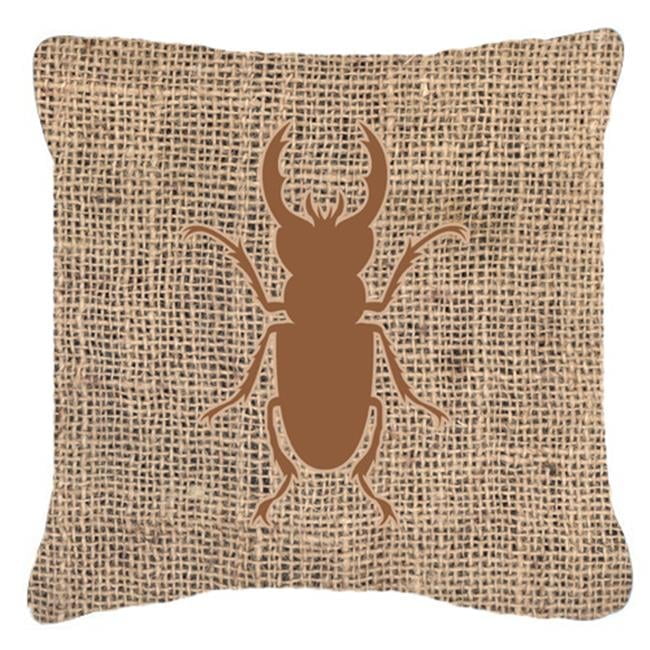 18 x 18 in. Beetle Burlap And Brown Indoor & Outdoor Fabric Decorative ...