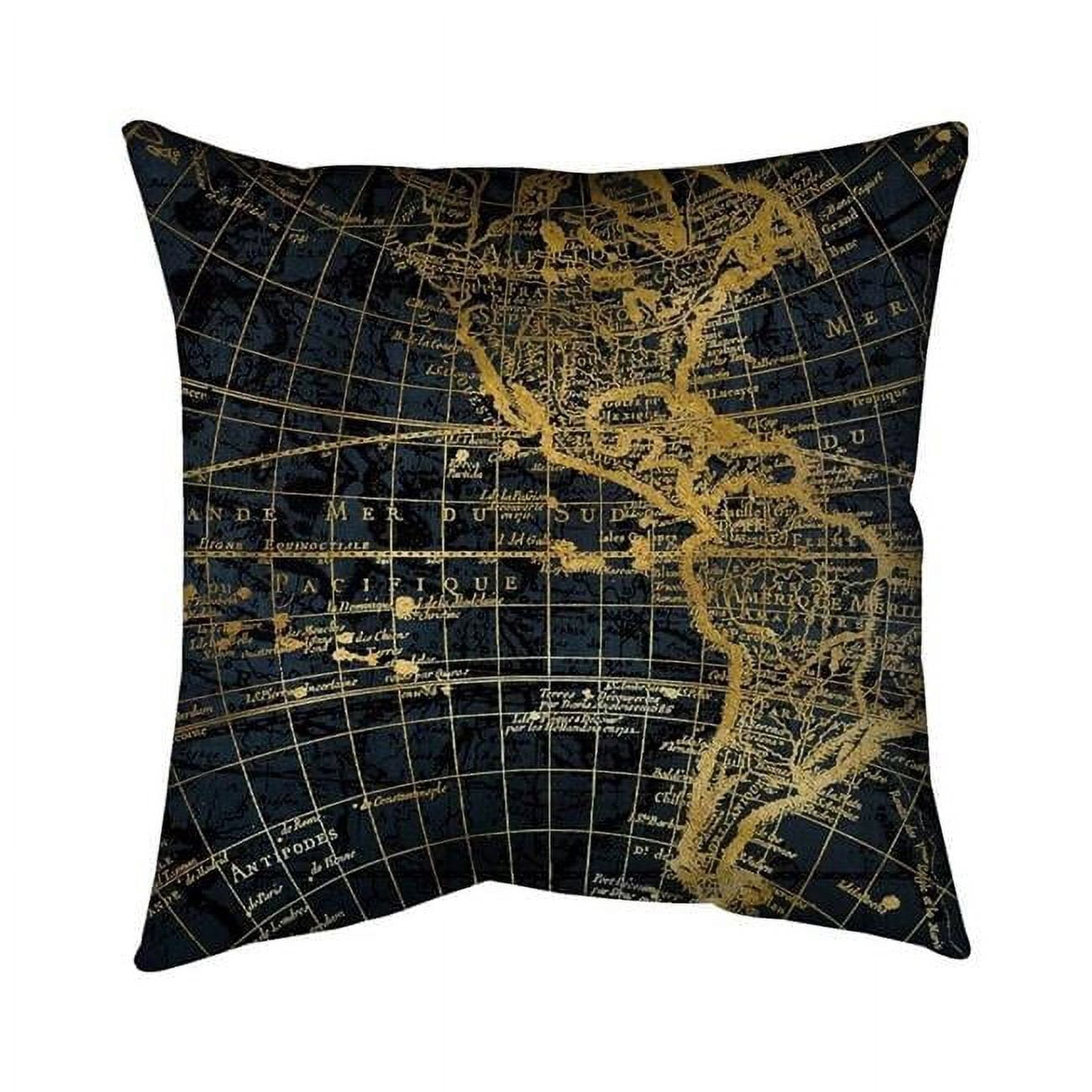 18 x 18 in. Blue & Marine World Map Globe-Double Sided Print Indoor ...