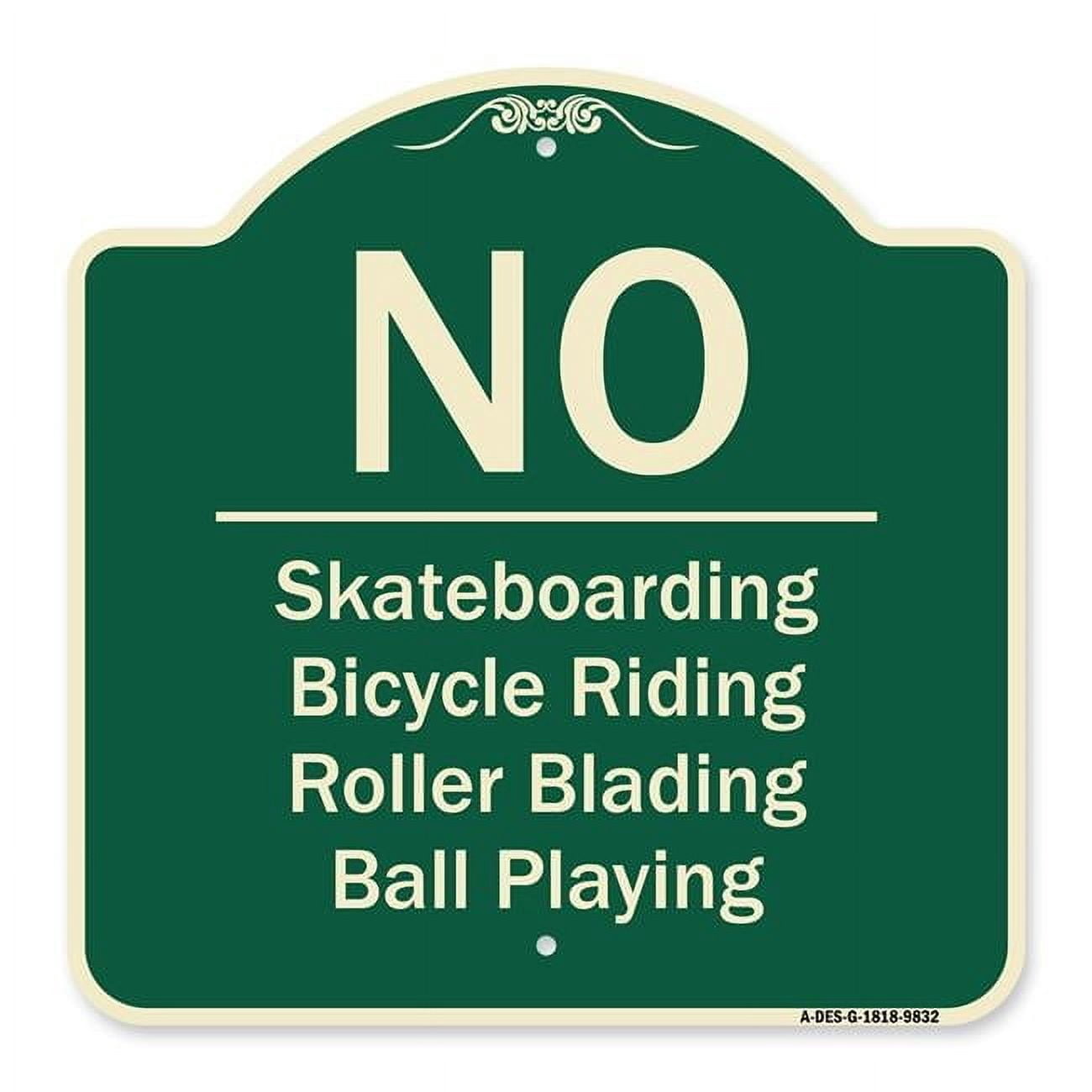 18 x 18 in. Designer Series Sign - No - Bicycle Riding Roller Blading ...