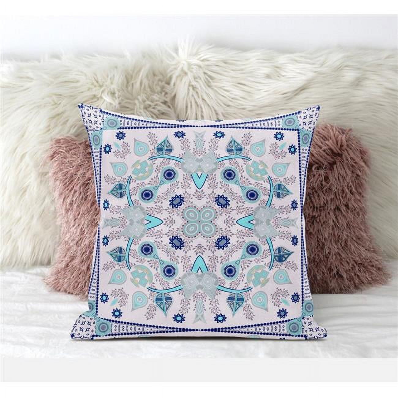 18 x 18 in. Paisley Leaf Geo Suede Blown & Closed Pillow - Multi Color ...
