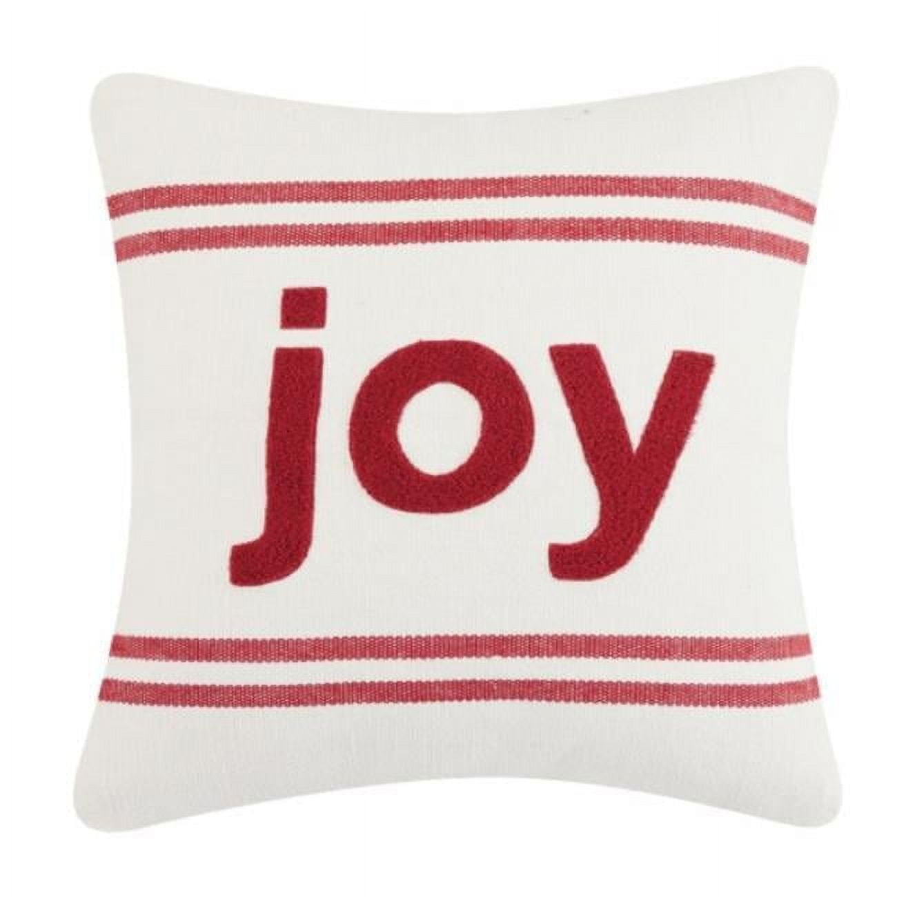 18 x 18 in. Stripe Boucle Joy Embroidered Polyester Filler Pillow ...