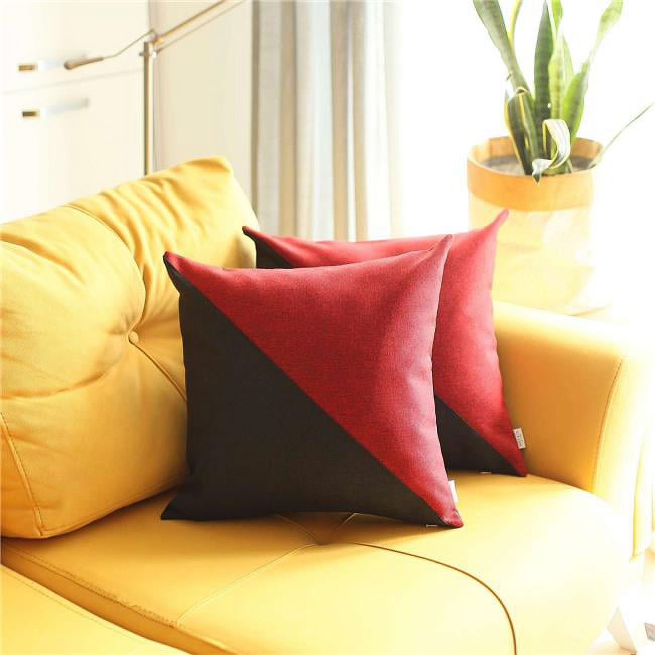 18 x 18 x 1 in. Red & Black Diagonal Pillow Covers, Set of 2 - Walmart.com