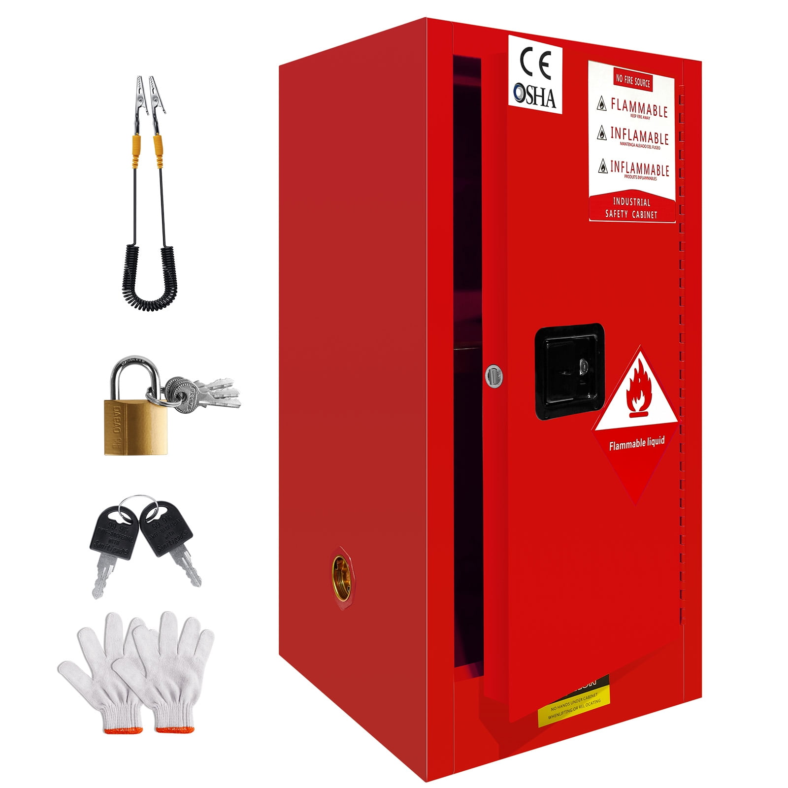 18 x 18 x 35.5 in Cold-Rolled Steel Fireproof Cabinet, Safety Storage ...