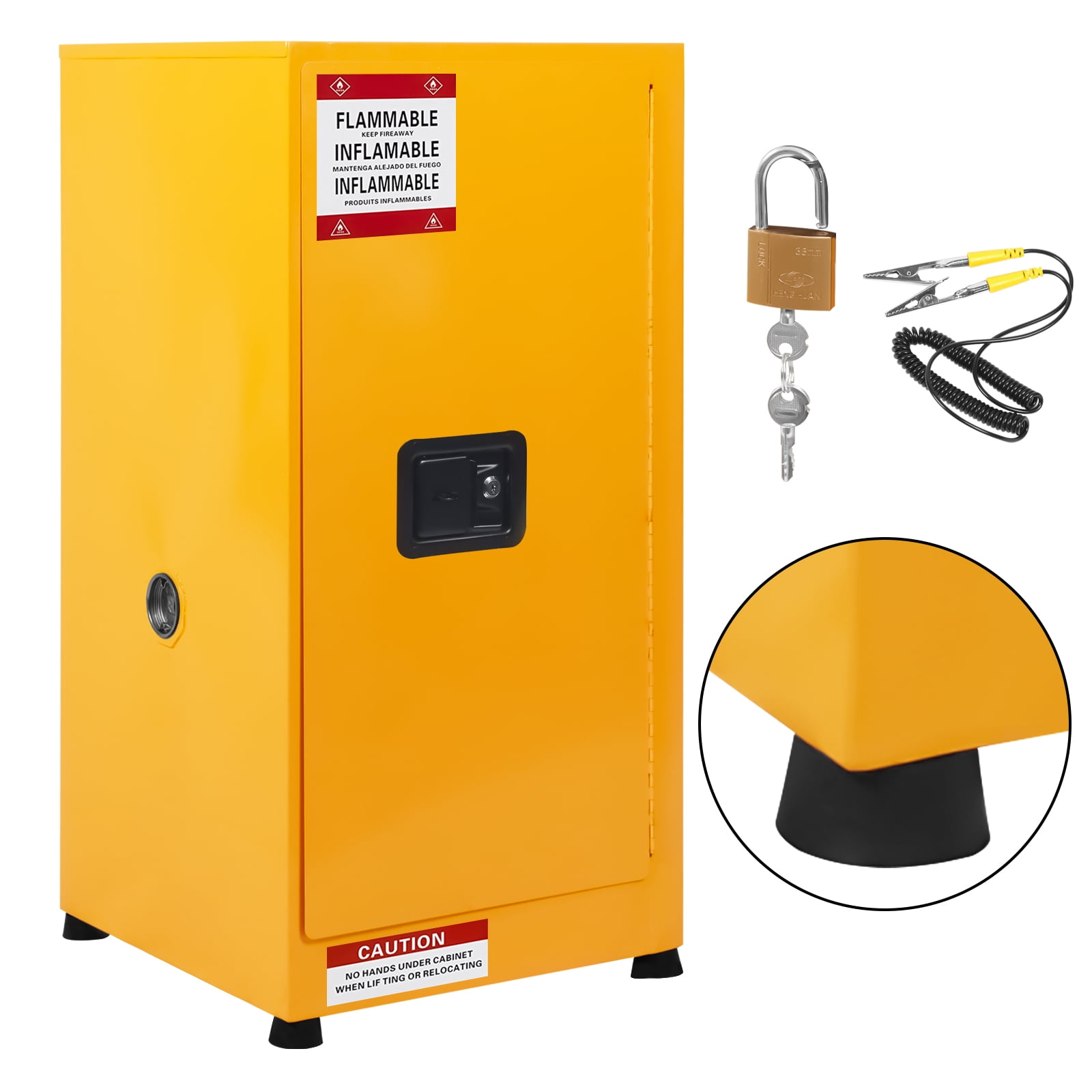 18" x 18" x 35" Galvanized Steel Safety Cabinet, Flammable Liquids ...