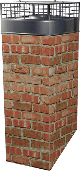 "18"" x 18"" x 48"" Red Brick Faux Chimney Kit, Includes 4 Panels ...