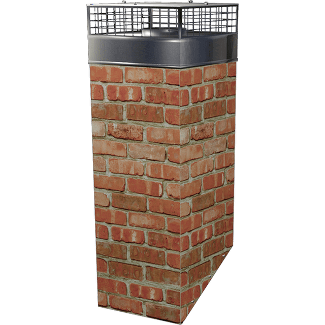 "18"" x 18"" x 48"" Red Brick Faux Chimney Kit, Includes 4 Panels ...
