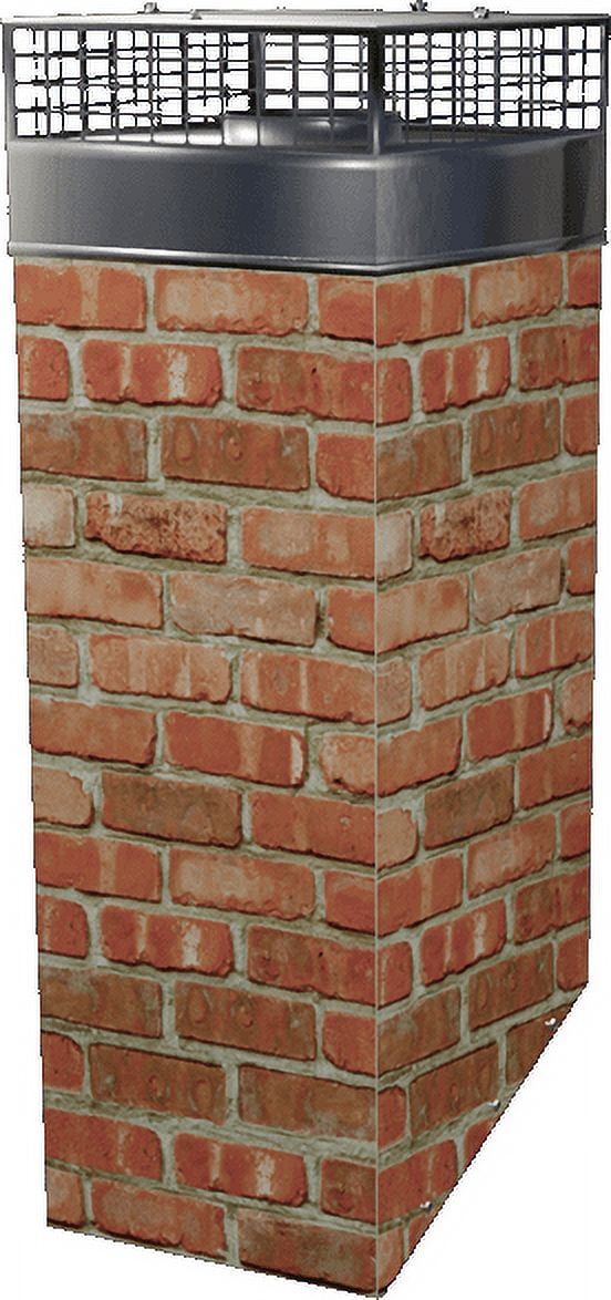 "18"" x 18"" x 48"" Red Brick Faux Chimney Kit, Includes 4 Panels ...