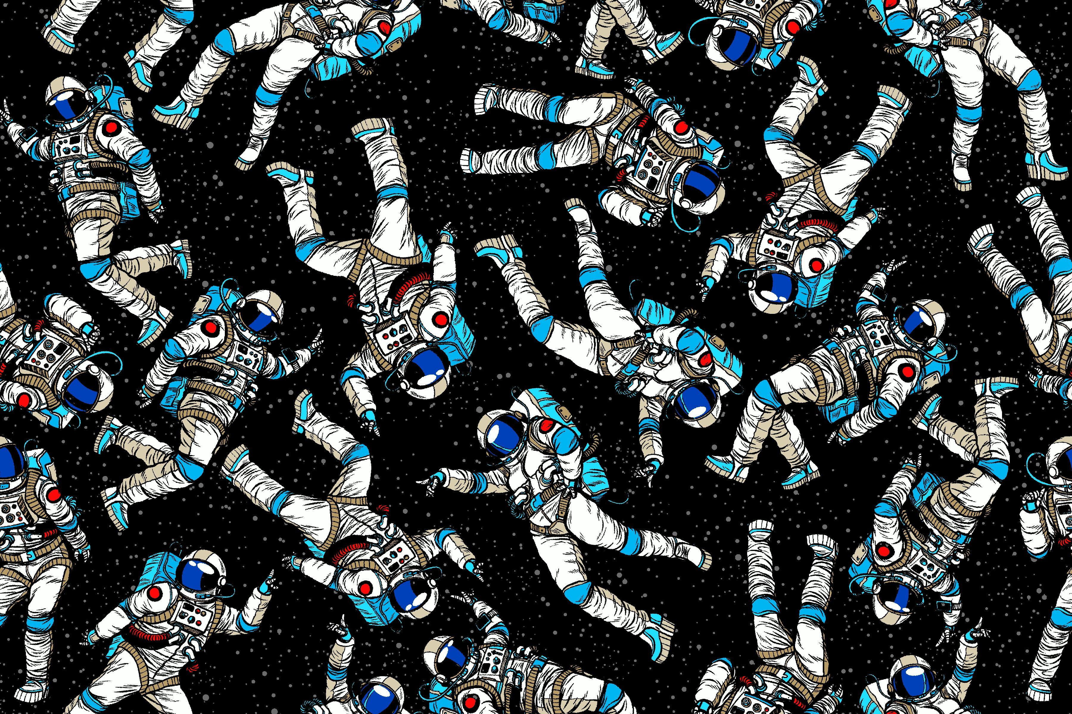 18" x 21" 100% Cotton Astronaut Precut Sewing & Craft Fabric, Black 1 ...