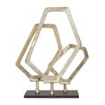 18" x 22" Gold Aluminum Geometric Sculpture with Marble Base, by ...