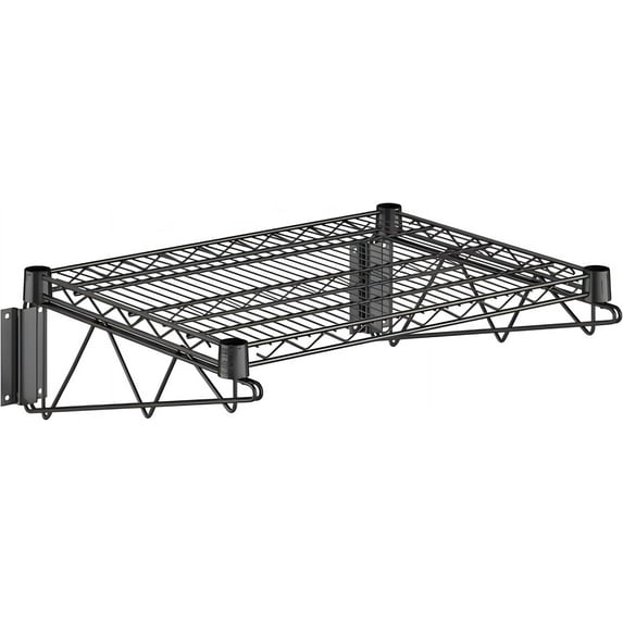 18" x 24" Black Wire Wall Mount Shelf, Metal Fixed Wall Mount Rack, NSF ...