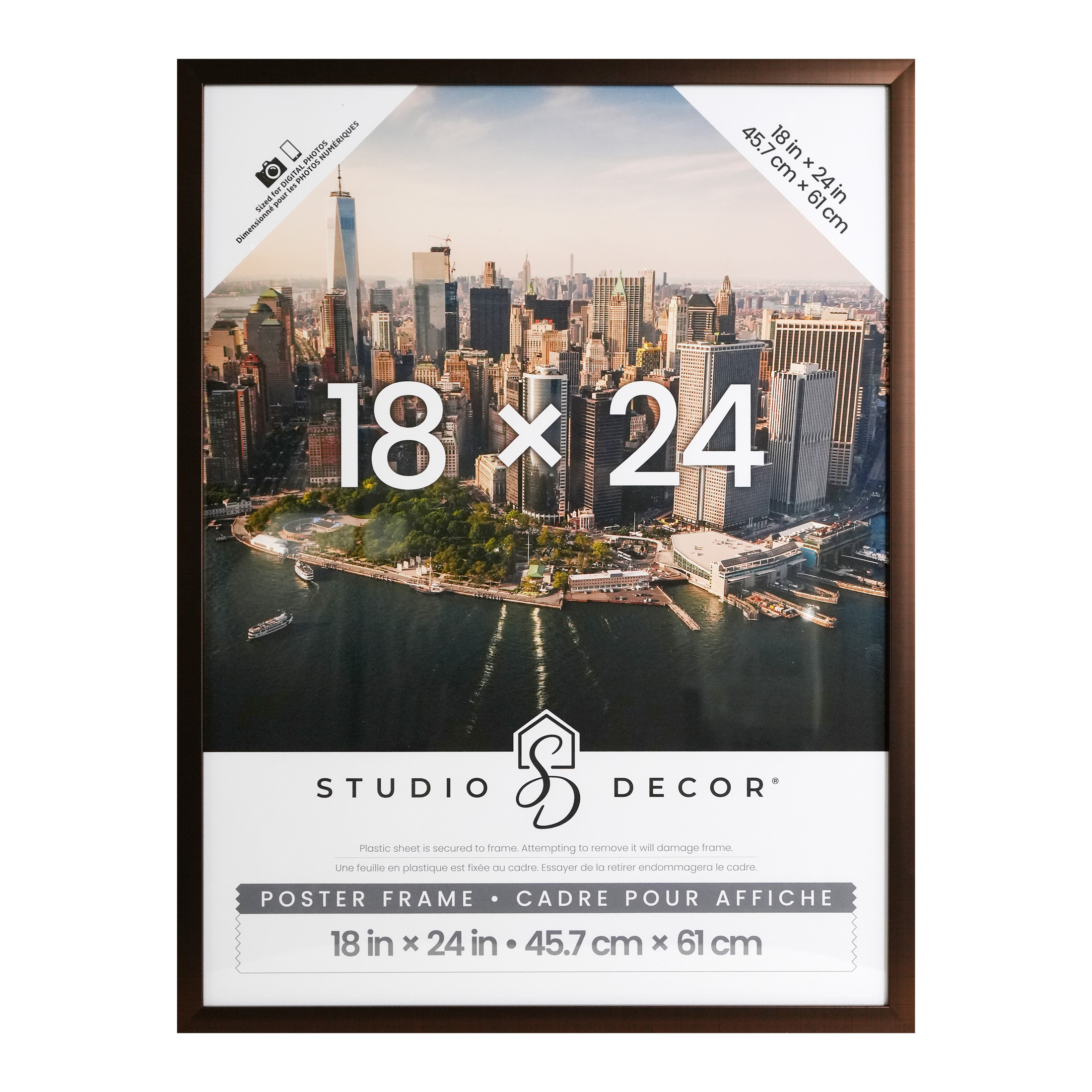 Studio Decor 18" x 24" Bronze Finish Poster Frames by Downtown - Ready ...