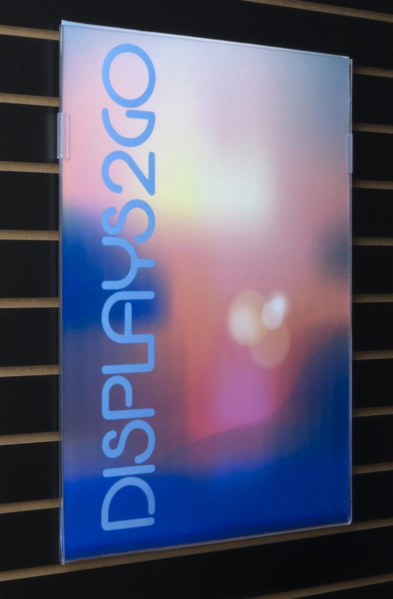 18 x 24 Clear Acrylic Sign Frame for Slatwall, Fits Most Slotted Wall ...