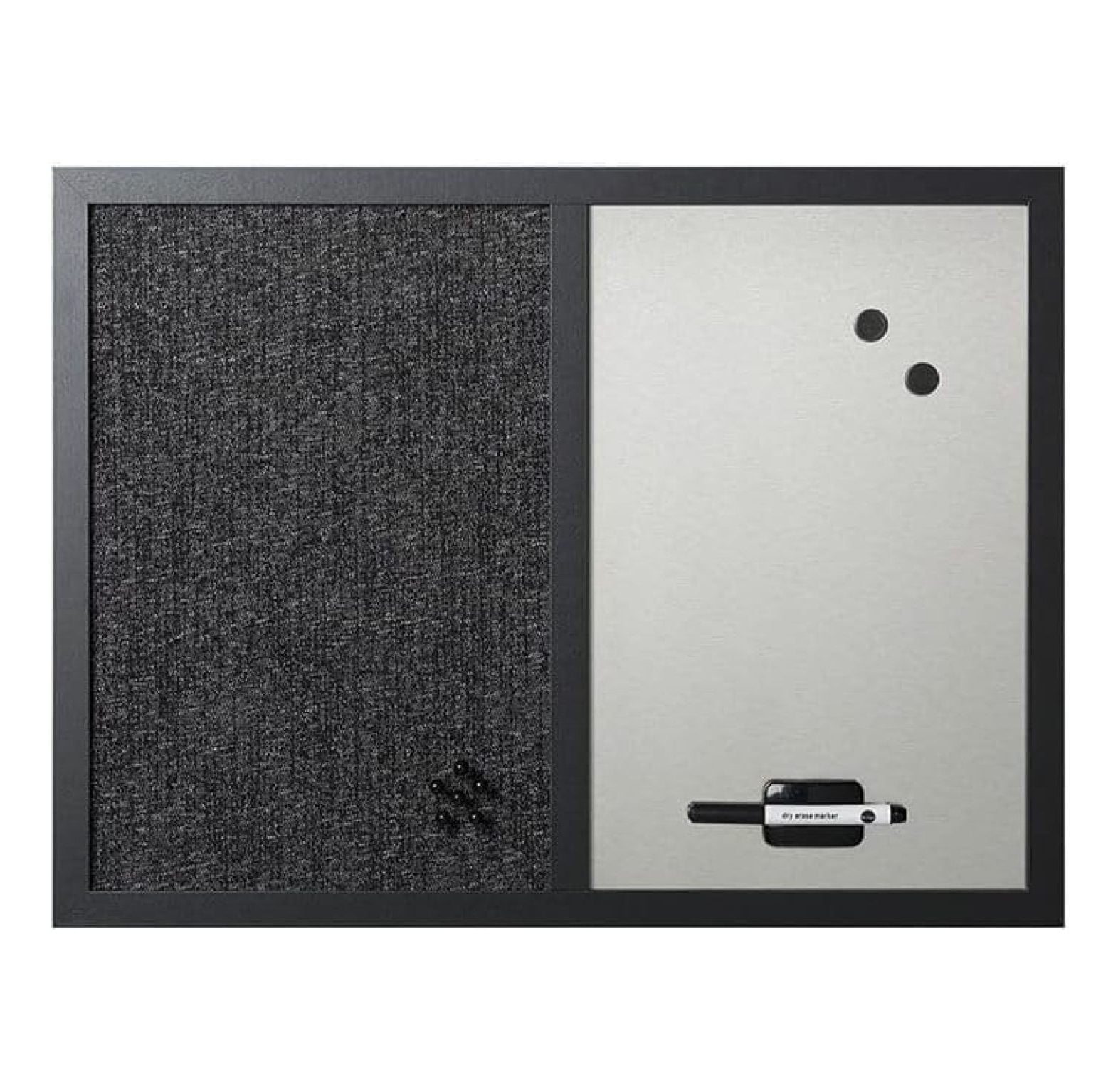 18" x 24", Dry Erase Whiteboard & Bulletin Board Combo, Stylish ...