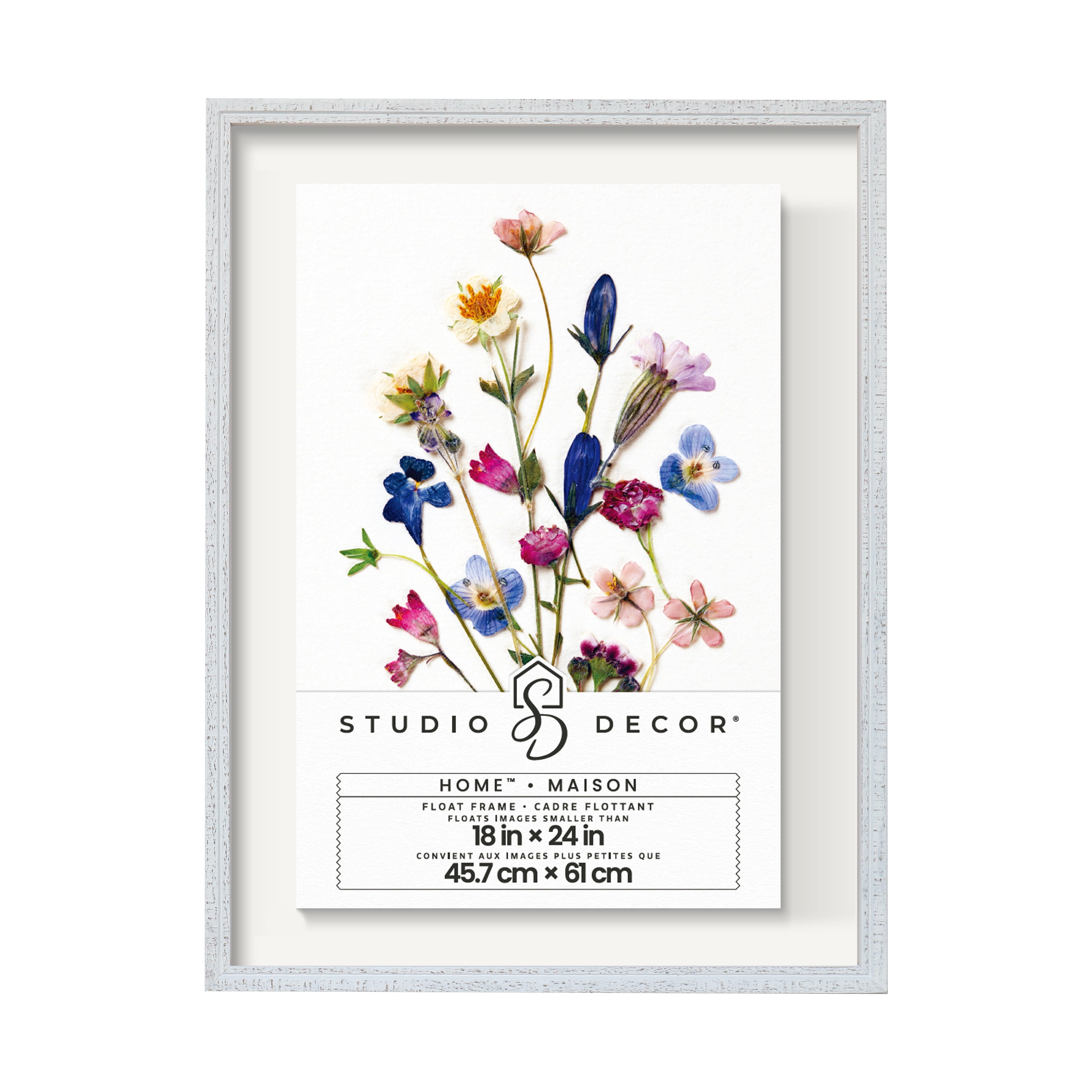 18" x 24" Home White Distressed Float Picture Frame by Studio Decor ...